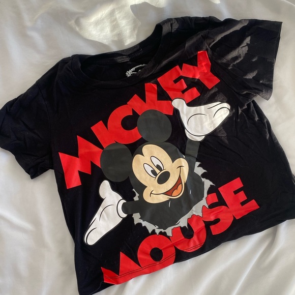 Disney | Tops | Mickey Mouse Crop Top | Poshmark